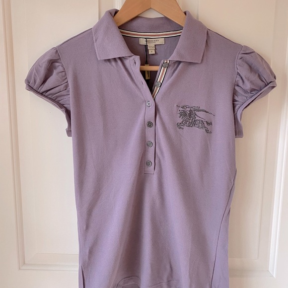 Burberry | Tops | Burberry Puffed Sleeve Polo | Poshmark